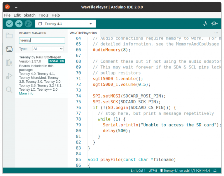 Arduino IDE 2.0.0 Teensy Support